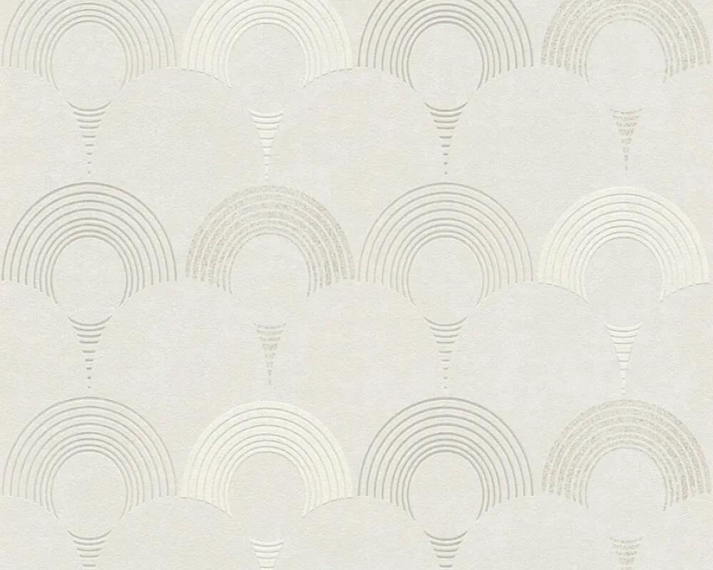 Vliesová retro tapeta grafická -  béžová, krémová, šedá, taupe, bílá 374801 / Tapety na zeď 37480-1 Pop Style (0,53 x 10,05 m) A.S.Création