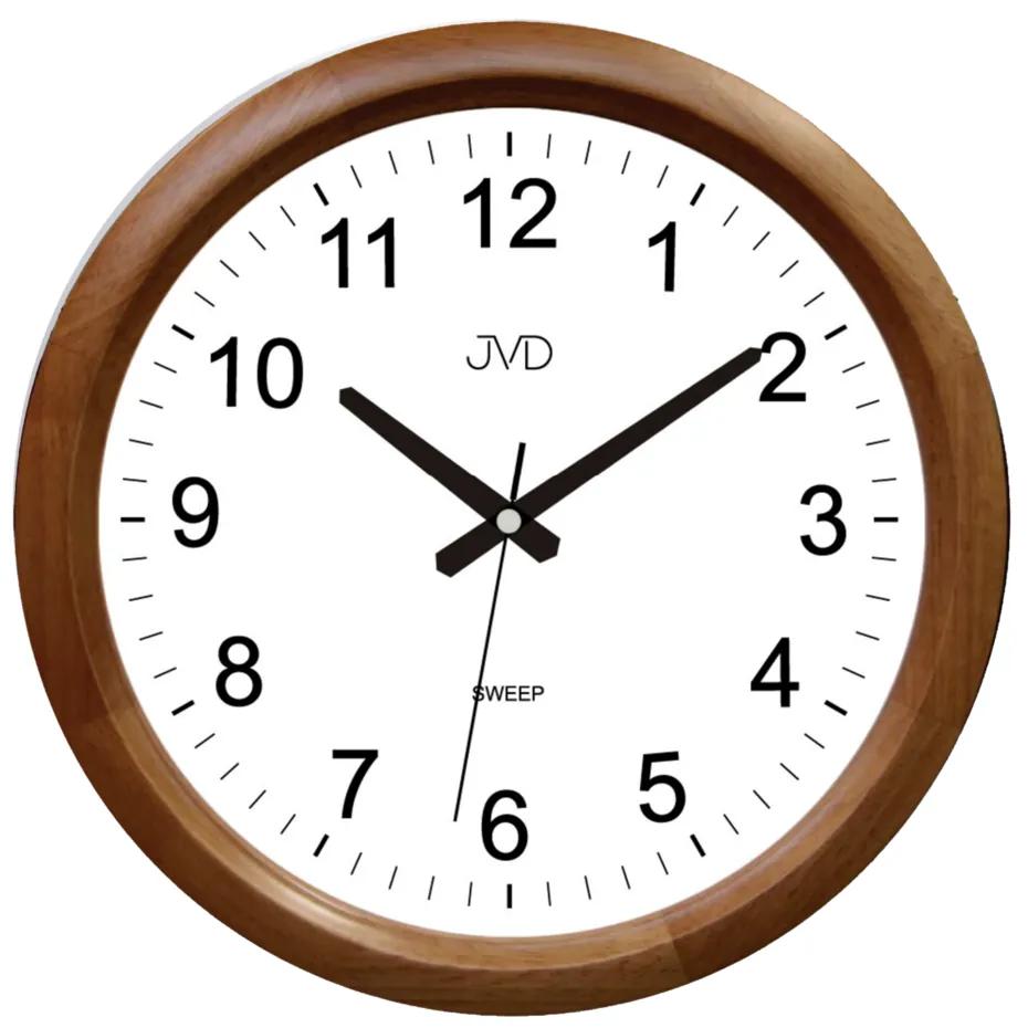 JVD Netikající tiché dřevěné nástěnné hodiny JVD NS8017.2