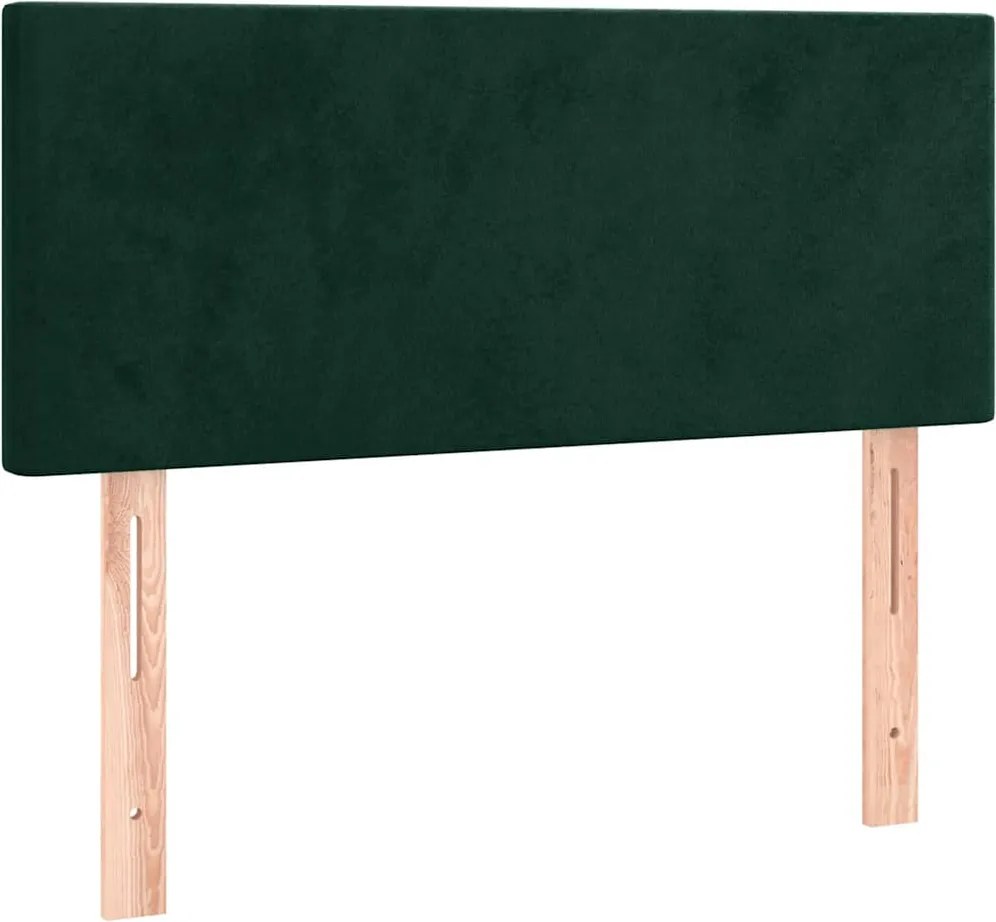 Čelo postele s LED tmavě zelené 80 x 5 x 78/88 cm samet 3121365