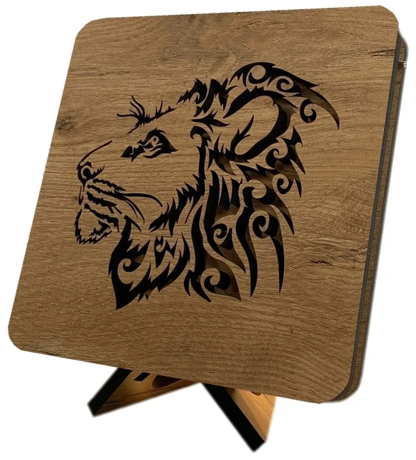 Li-Go "Hlava lva" lampa 19x19cm provedení povrchu: jedle