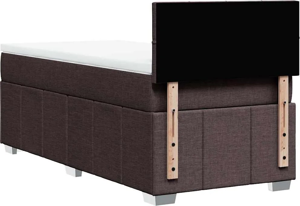 Box spring postel s matrací tmavě hnědá 90x200 cm textil 3286954