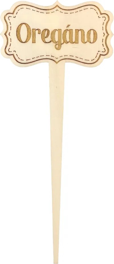 AMADEA Dřevěný zápich - cedulka na bylinky Oregáno, výška 20 cm, český výrobek