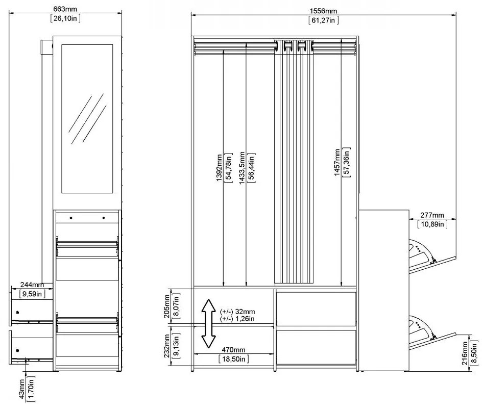 Tvilum Skříň Harmony 173 jackson hickory/bílá/šedá