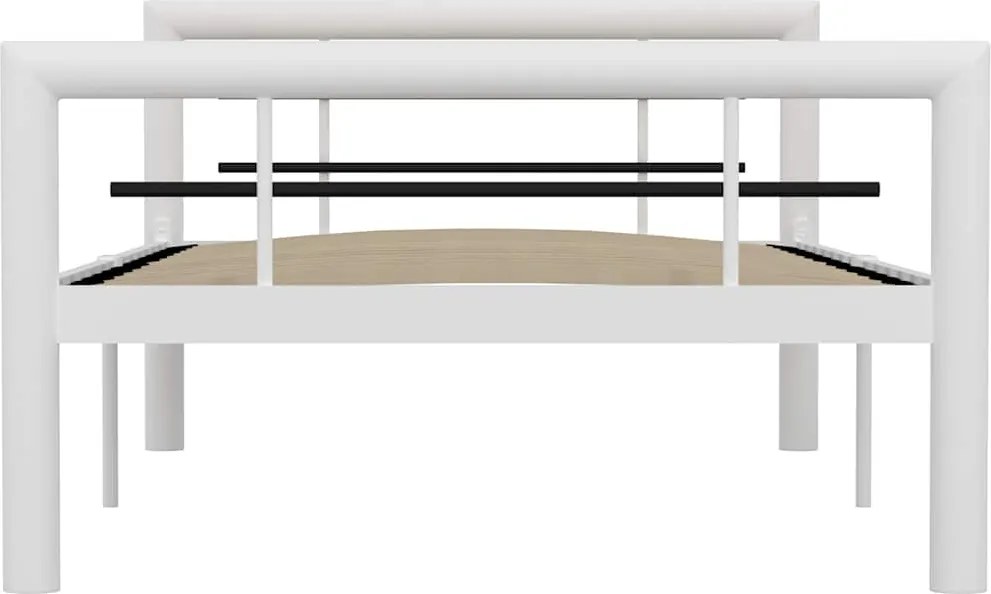 Rám postele bíločerný kov 100 x 200 cm 284545