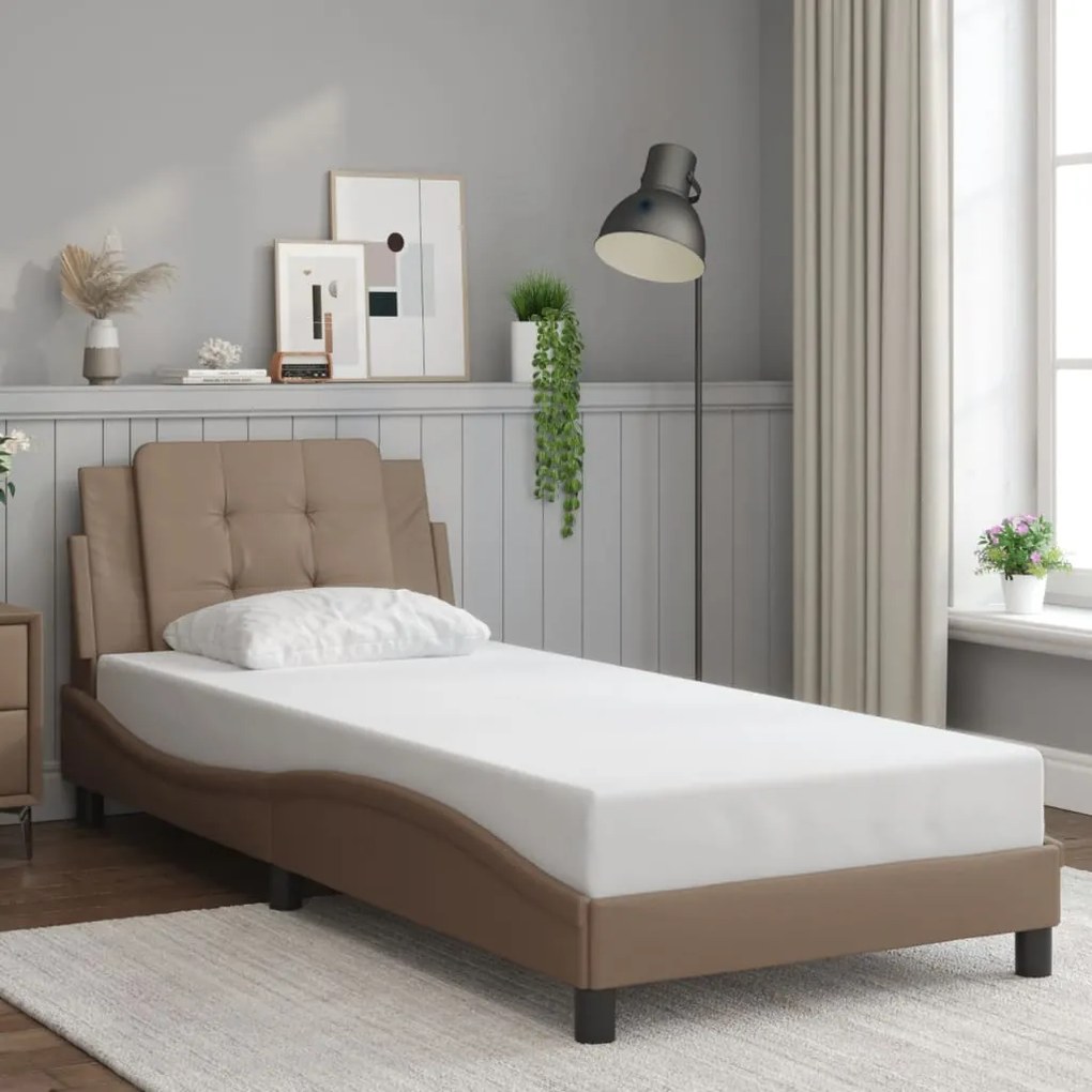 Rám postele bez matrace Zadar cappuccino 80 x 200 cm umělá kůže 3208146