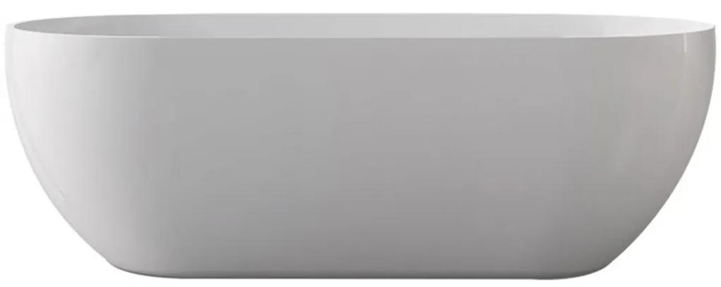 CERANO - Volně stojící akrylátová vana Menora - bílá lesklá - 150x75 cm