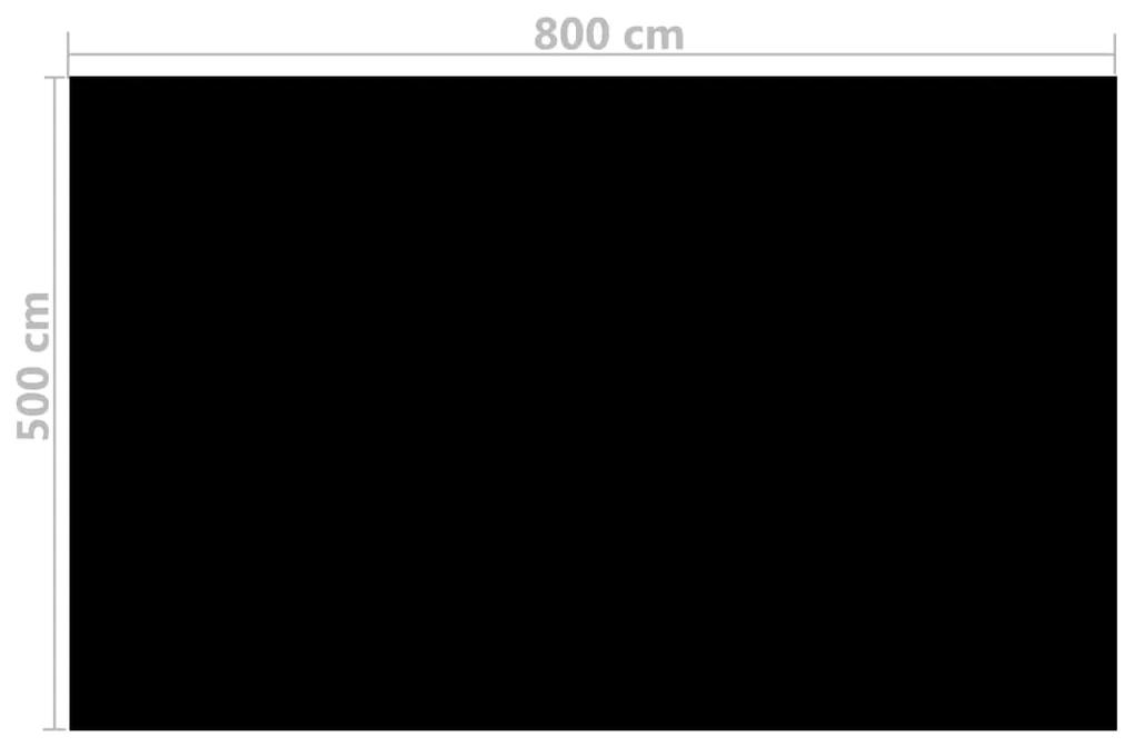 Obdélníkový kryt na bazén 800 x 500 cm PE černý - Default Title