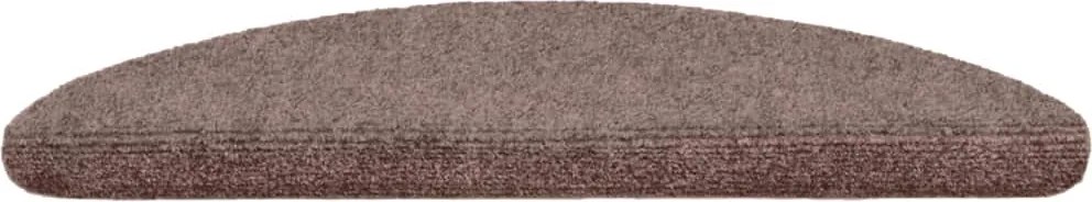 Schodové rohože samolepicí 10 ks 56x17x3 cm světle hnědé půlkulaté 149675