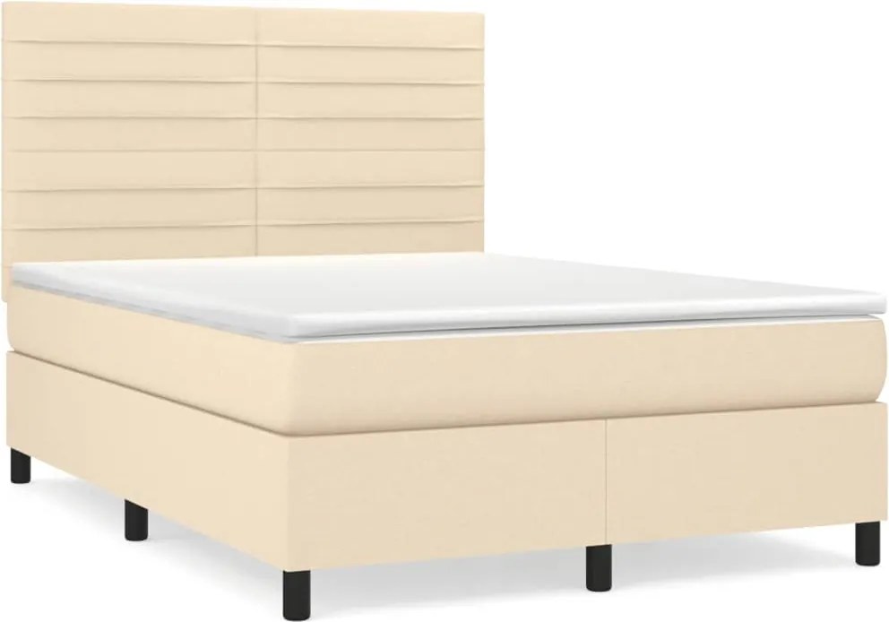 Box spring postel s matrací krémová 140x200 cm textil 3141862