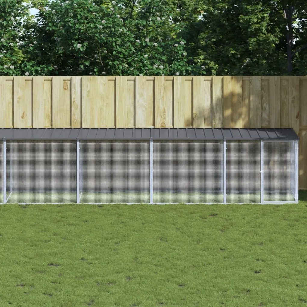 Klec pro kuřata se střechou antracitová 803 x 98 x 90 cm ocel 3189052