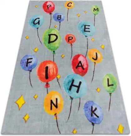 Makro Abra Dětský koberec PLAY balónky písmena šedý 120 x 170 | BIANO