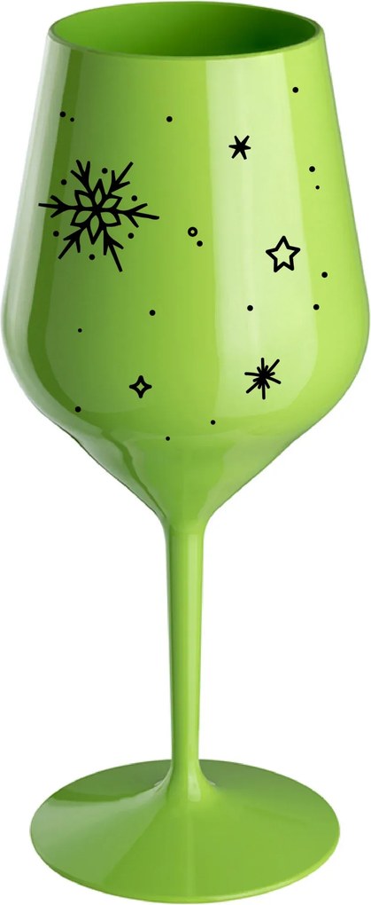 ZIMĚNKA - zelená nerozbitná sklenice na víno 470 ml