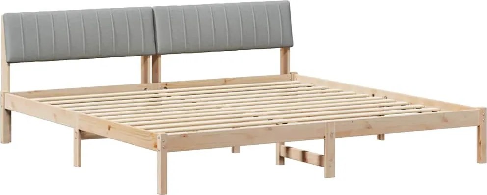 Rám postele s čelo Hnědá a světlá šedá 200 x 200 cm 3394348