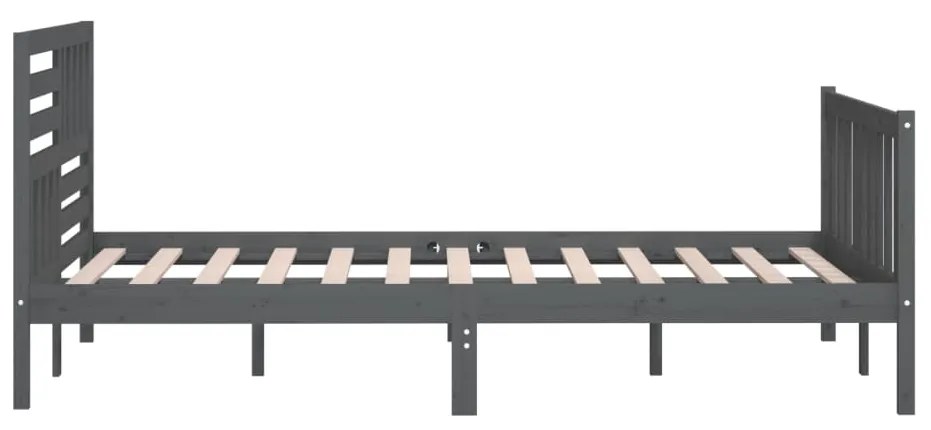 Rám postele šedý masivní dřevo 160 x 200 cm,  3101165