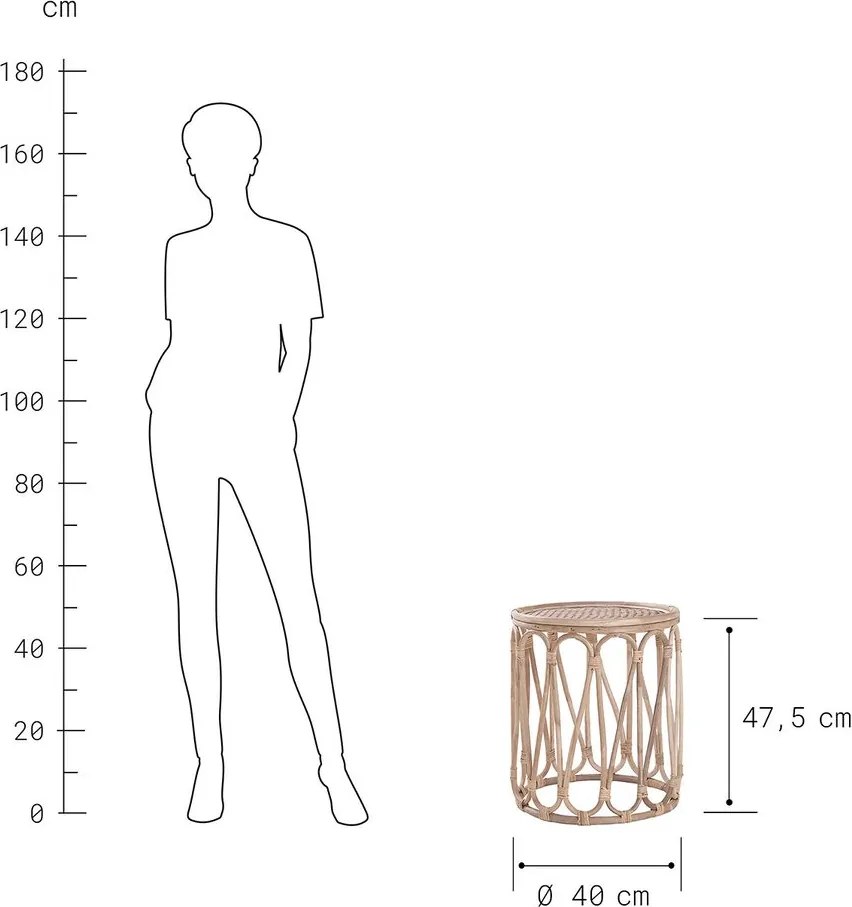 LOMBOK Odkládací stolek 40 cm