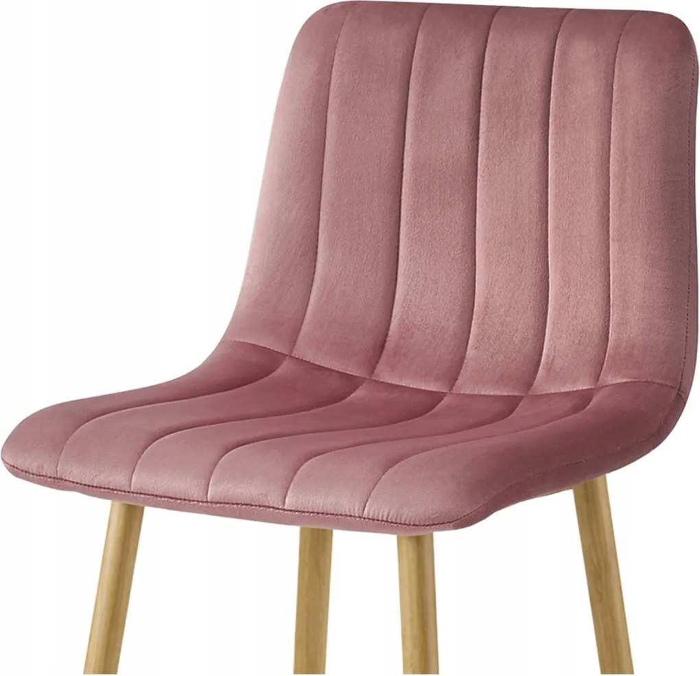 Barová židle POZZA VELVET, růžová