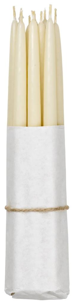 Broste, Máčené svíčky TAPERS ivory, sada 10ks | bílá