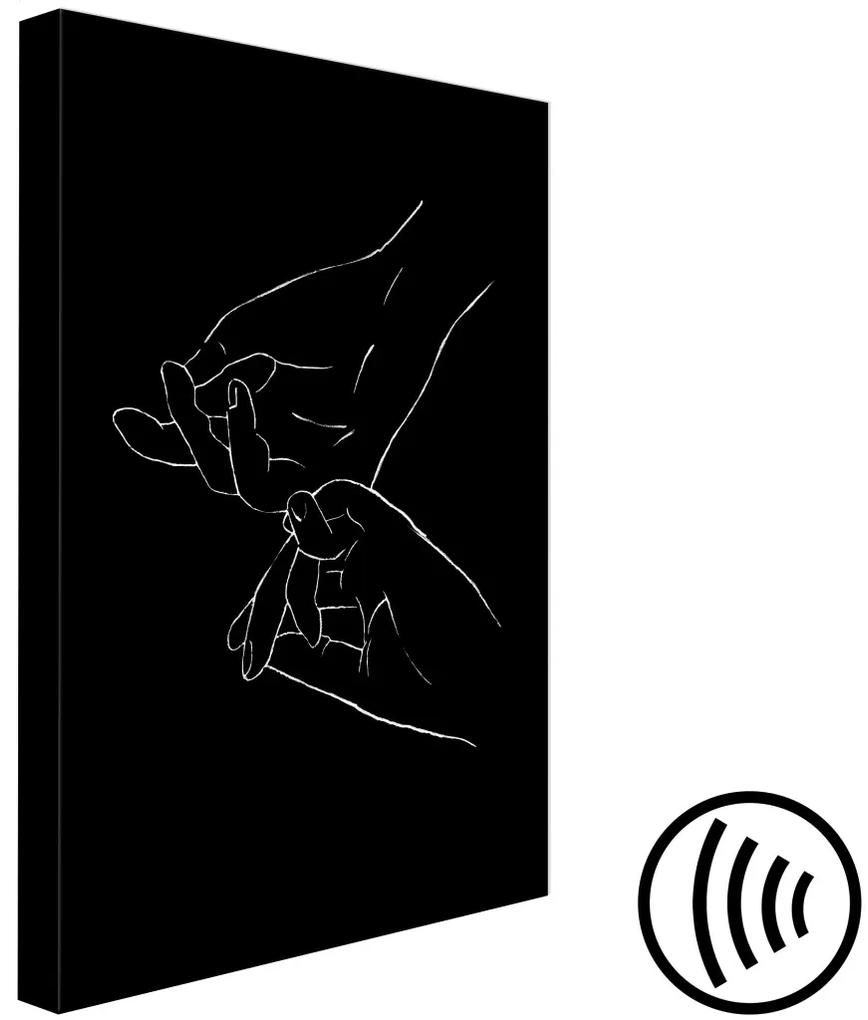 Obraz Dotek v lineárním stylu (1 díl) - Ruce v černobílém provedení