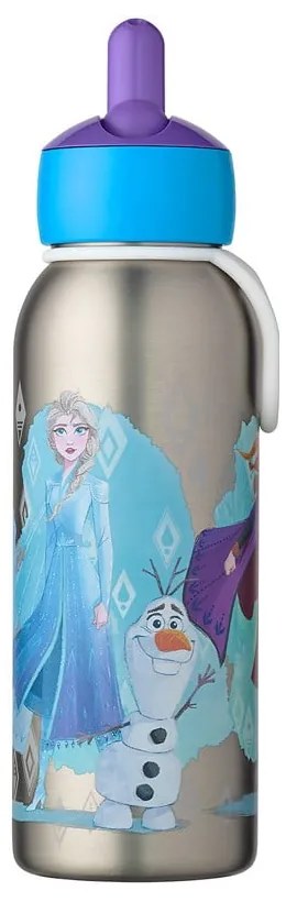 Nerezová dětská lahev ve stříbrné barvě 350 ml Frozen 2 – Mepal