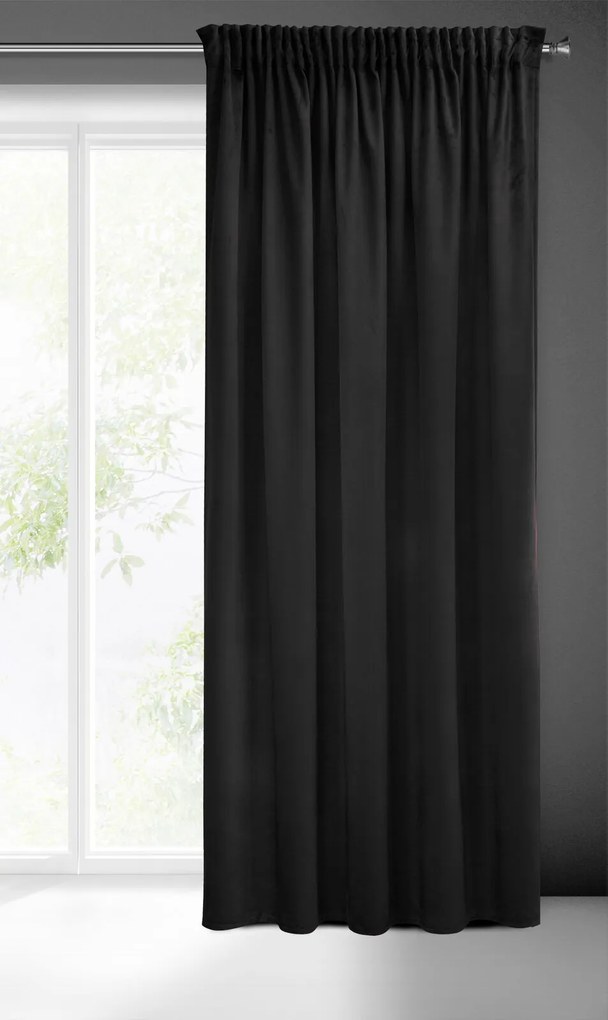 ZATEMŇOVACÍ ZÁVĚS NA PÁSCE PIERRE CARDIN SIBEL 140X270 CM ČERNÁ