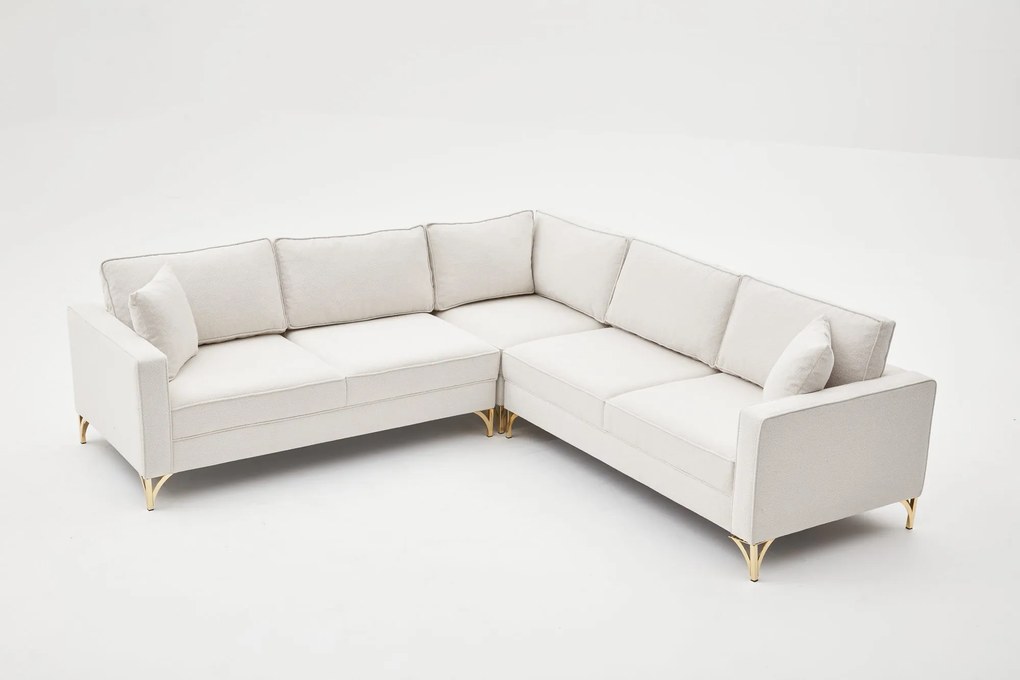 Atelier del Sofa Rohová sedací souprava Berlin - Cream, Gold, Krémová, Zlatá