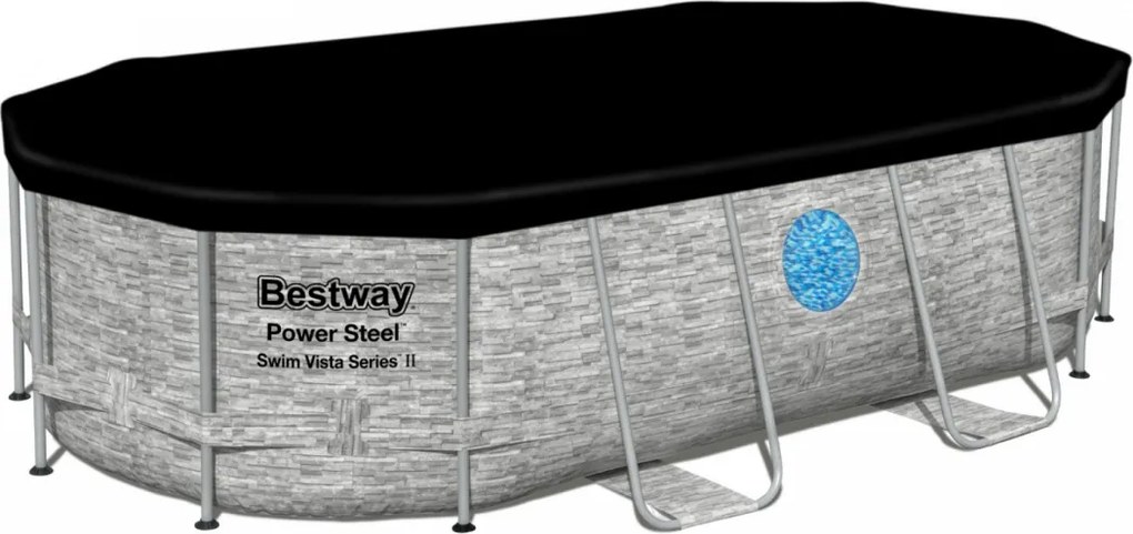 BESTWAY Power Steel Swim Vista bazén s oknem 427x250x100 14x8FT 7in1