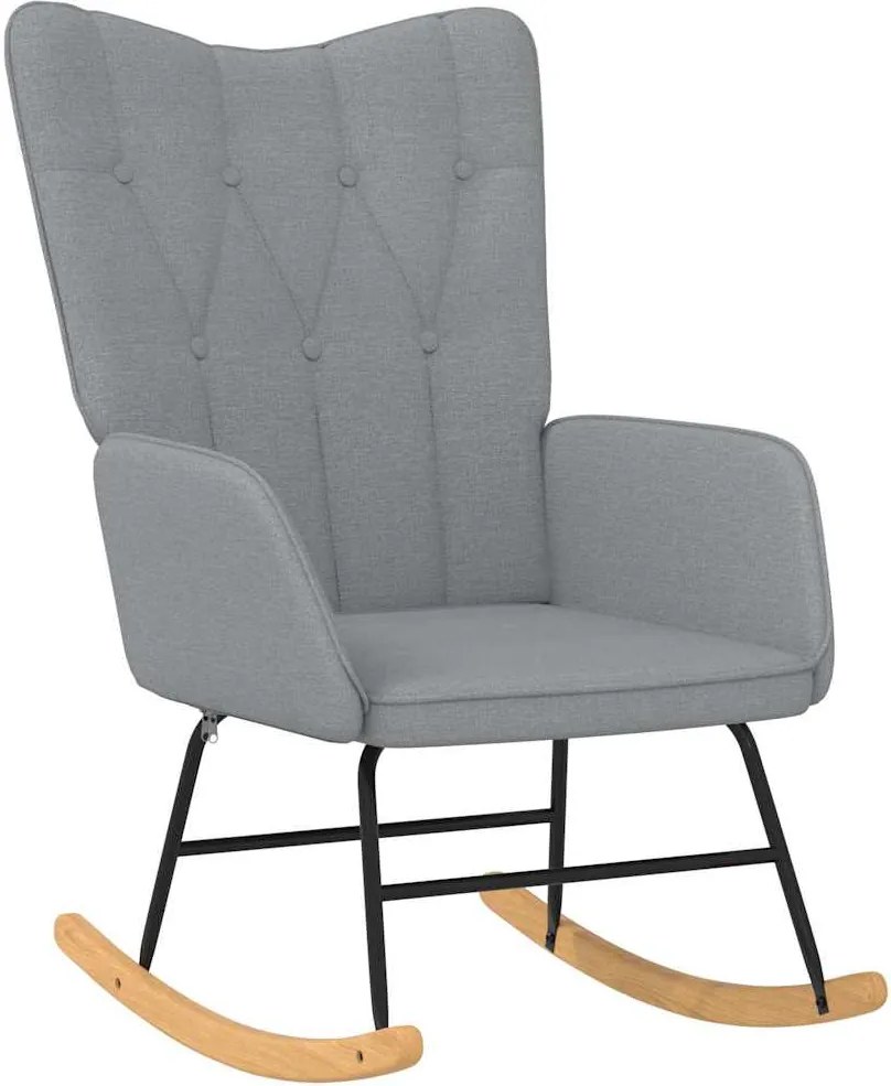 Houpací křeslo světle šedé textil 327611