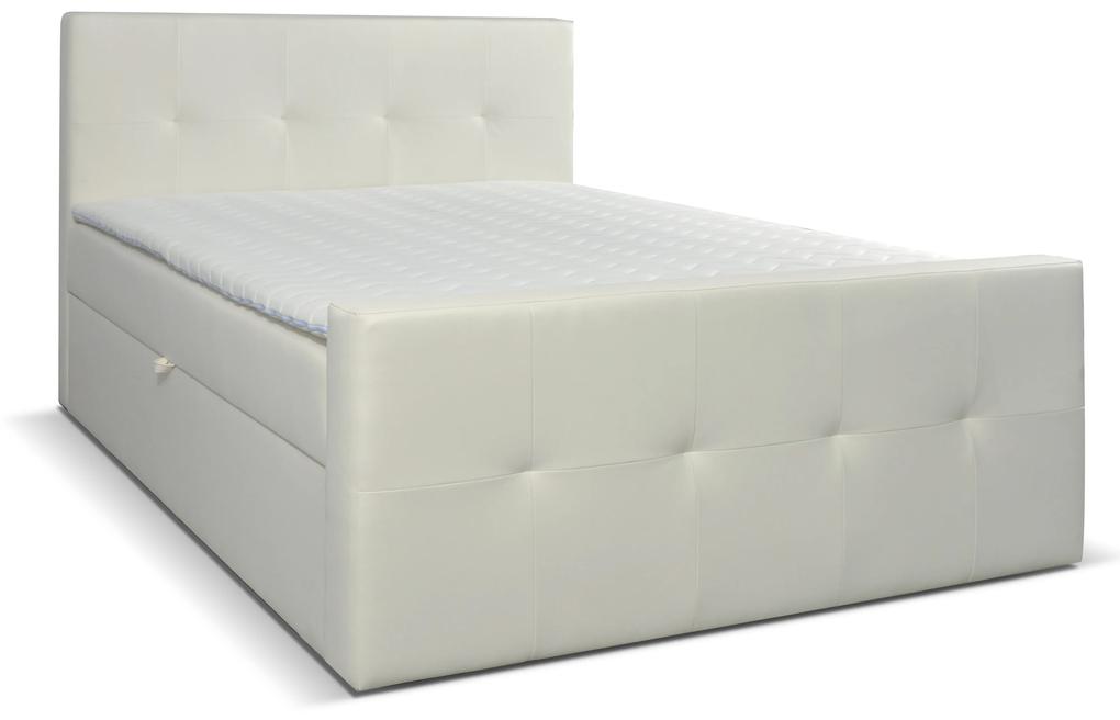 Jednolůžková postel Boxspring 120 cm Annira (bílá). 1033218