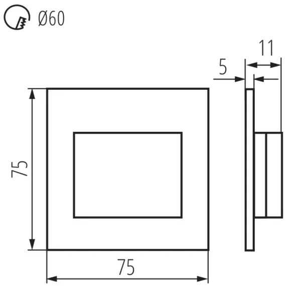 Kanlux 33336 - LED Schodišťové svítidlo ERINUS LED/1,5W/12V 3000K černá