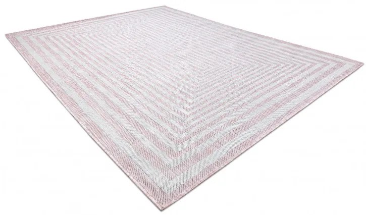 Dywany Łuszczów Kusový koberec Sion Sisal Labirinth 22376 pink/ecru – na ven i na doma - 160x220 cm