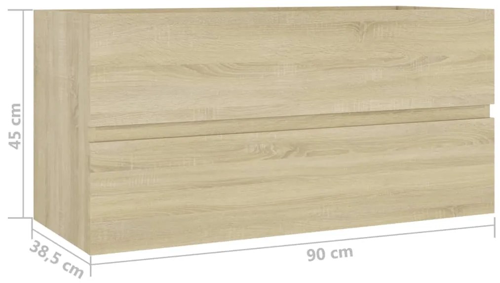 vidaXL Marketos Skříňka pod umyvadlo dub sonoma 90x38,5x45 cm kompozitní dřevo