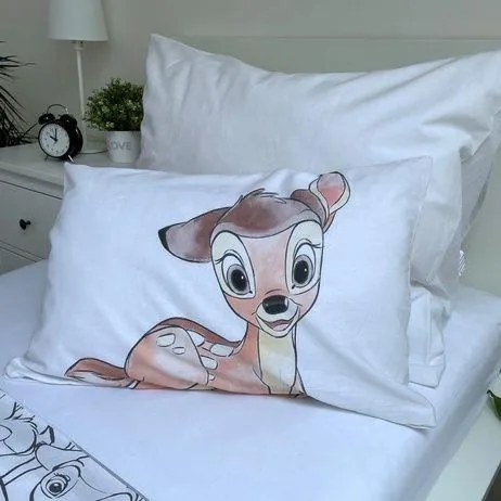 Jerry Fabrics Bavlněné povlečení 100x135 Bambi srnka pruhy do postýlky 4768 povlak na polštář 40x60