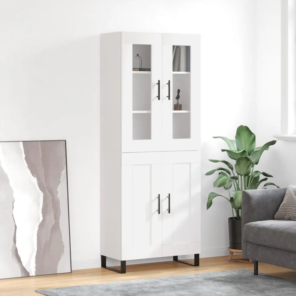 Skříň highboard bílá 69,5 x 34 x 180 cm kompozitní dřevo 3198361