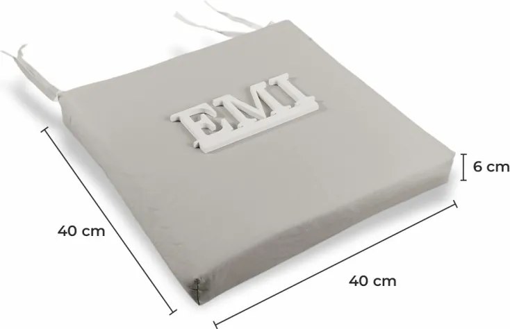 Sedák na židli světle šedý 40x40 cm EMI