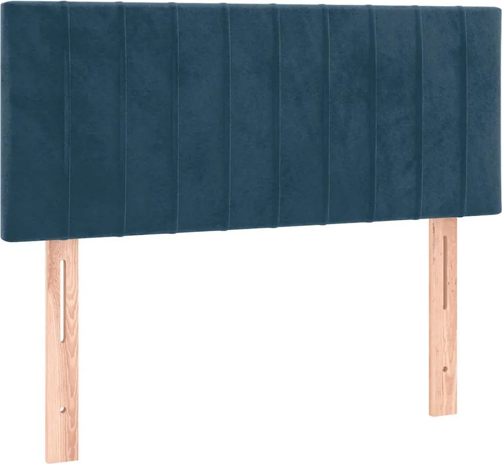 Box spring postel s matrací tmavě modrá 100x200 cm samet 3141411