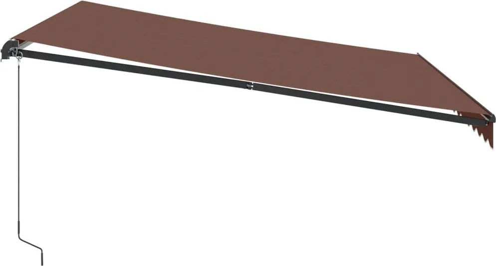 Ručně zatahovací markýza s LED světly hnědá 400 x 350 cm 3215404