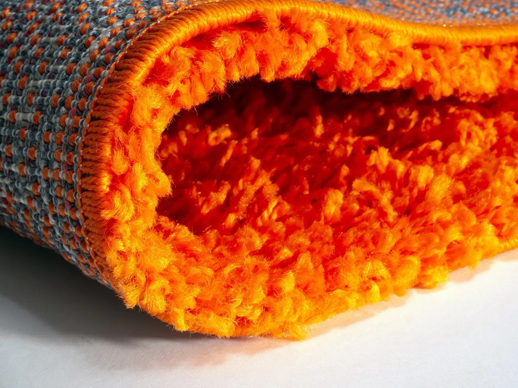 Mono Carpet, Kusový koberec Efor Shaggy 3419 Orange, 80x150, oranžová, ložnice