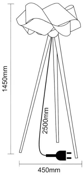 Dřevěná stojací lampa 1xE27/60W/230V masiv/dýha/jasan
