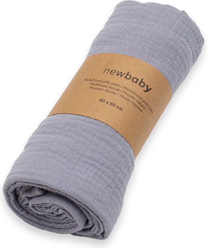Dětská mušelínová deka New Baby grey