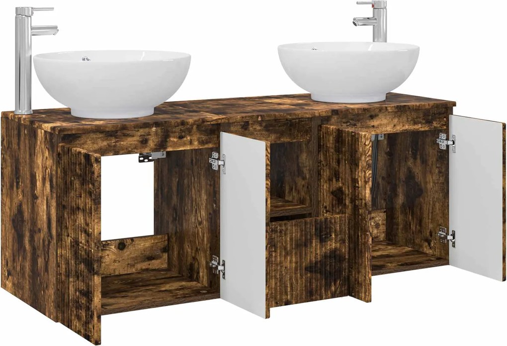 Sada koupelnových skříněk 3 ks Kouřový dub 49,5 x 44,5 x 65 cm 3405702