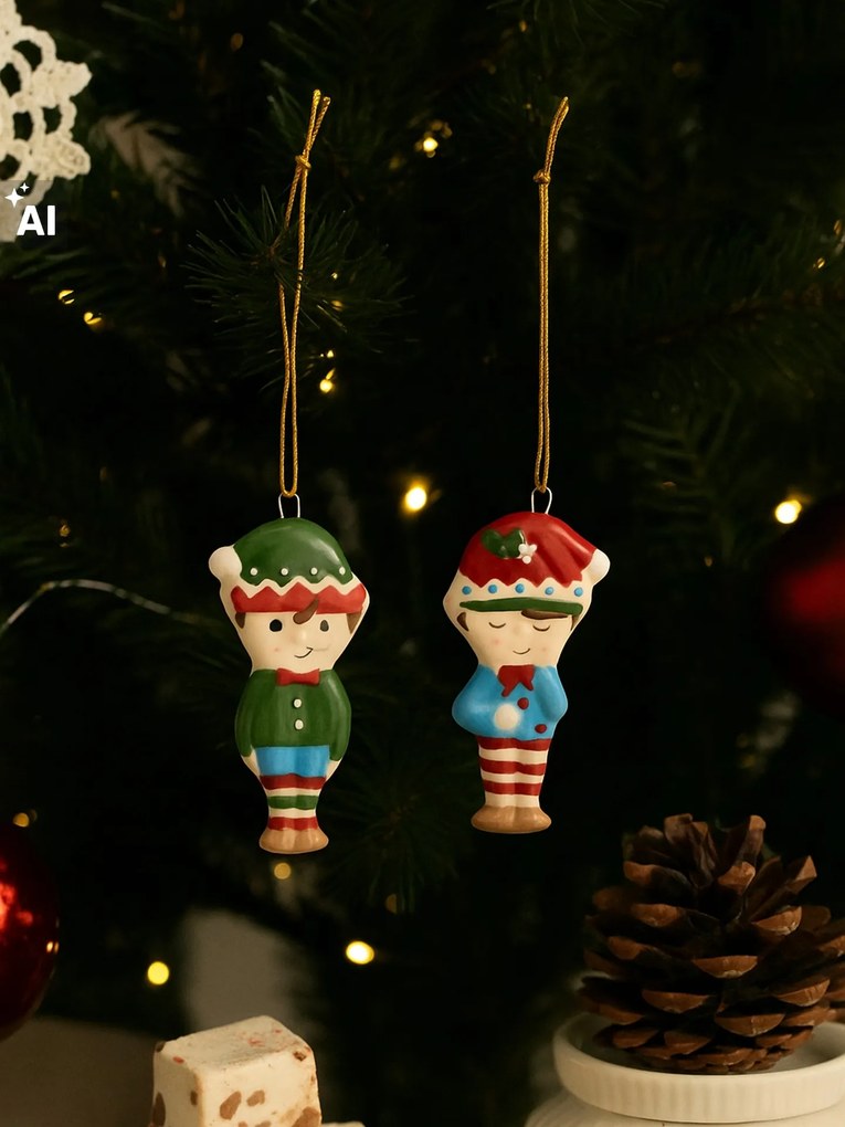 Sinsay - Vánoční ozdoby na stromek 2 ks - vícebarevná