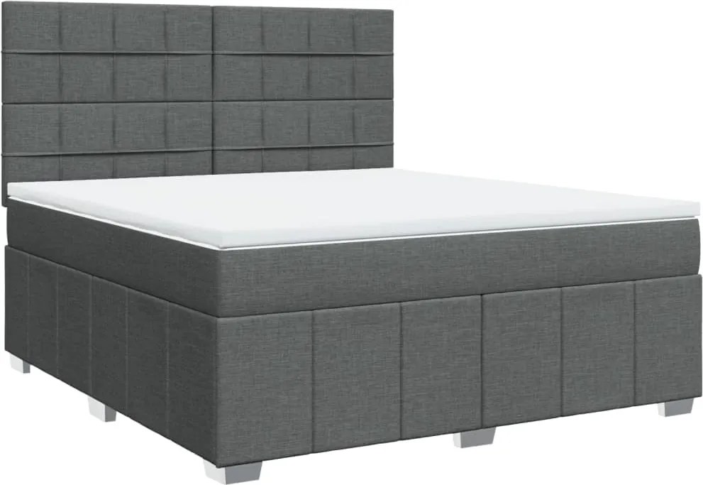 Box spring postel s matrací tmavě šedá 180x200 cm textil 3291748