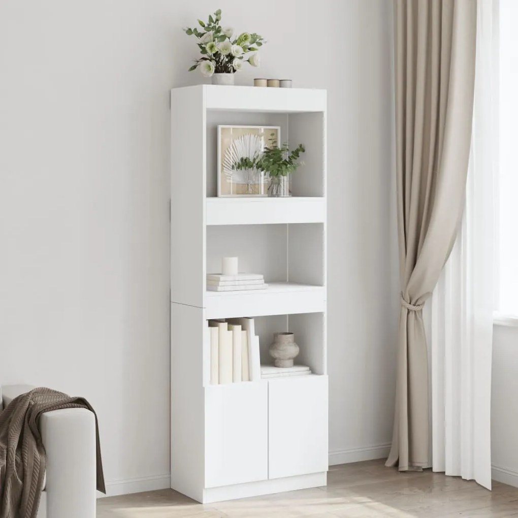 Skříň highboard bílá 63 x 33 x 180 cm kompozitní dřevo
