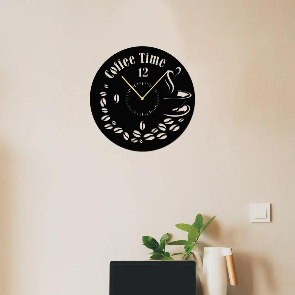 dřevo života Nástěnné hodiny COFFEE TIME Barevný vzor: Ořech, Velikost hodin: 35x35