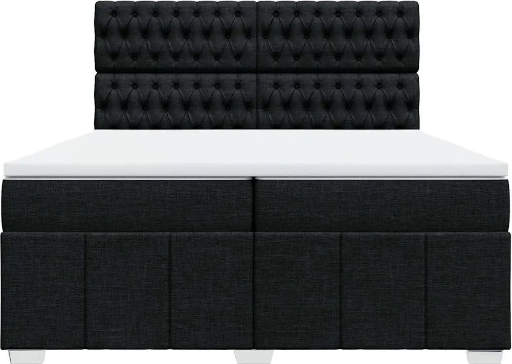 Box spring postel s matrací černá 200x200 cm textil 3294084