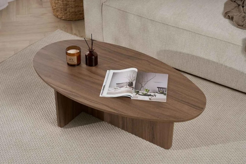 Designový konferenční stolek Wealote 120 cm vzor ořech