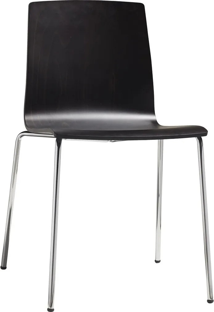 SCAB - Židle ALICE WOOD chromed frame