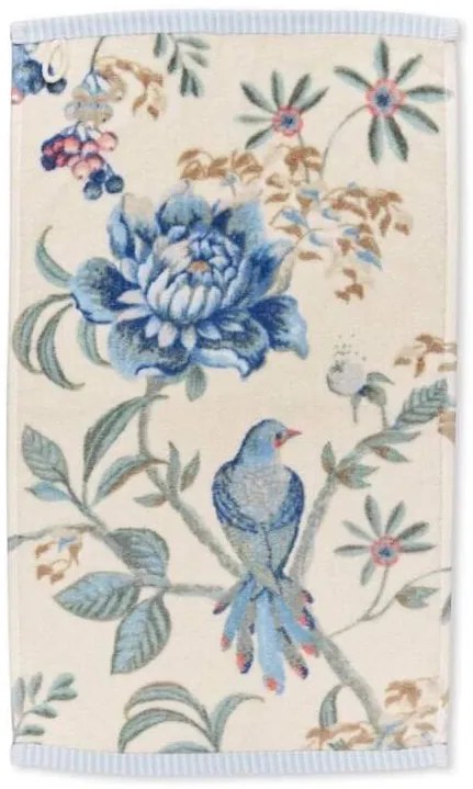 Pip Studio bavlněný froté ručník na ruce Secret Garden bílo-modrý 30x50 cm