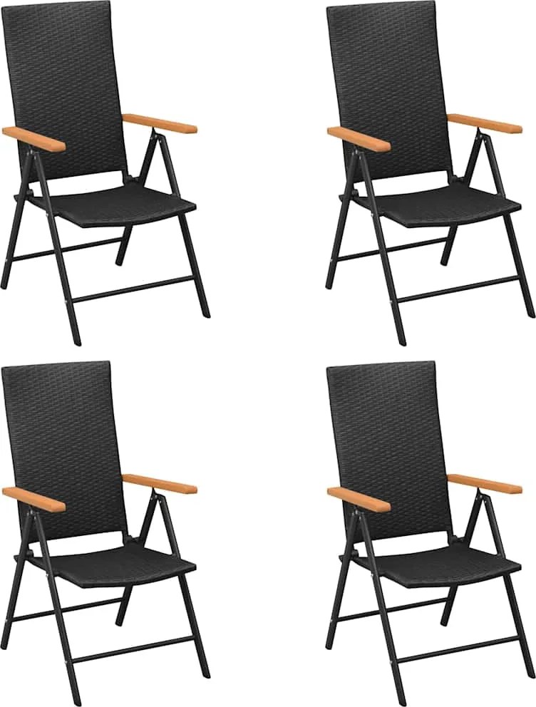 5dílný zahradní jídelní set černý a hnědý 3060077