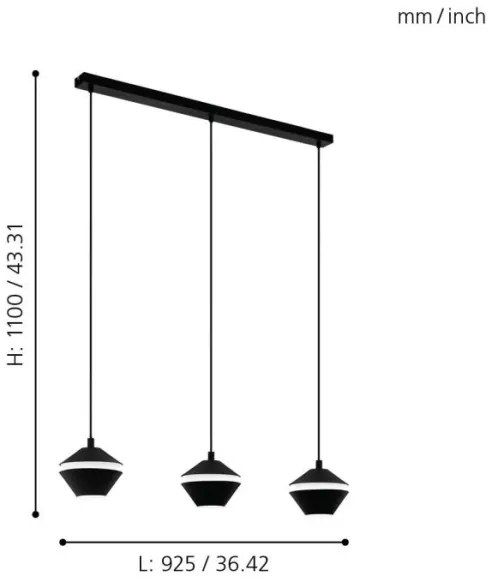 Eglo 98682 - LED Lustr na lanku PERPIGO 3xGU10/5W/230V